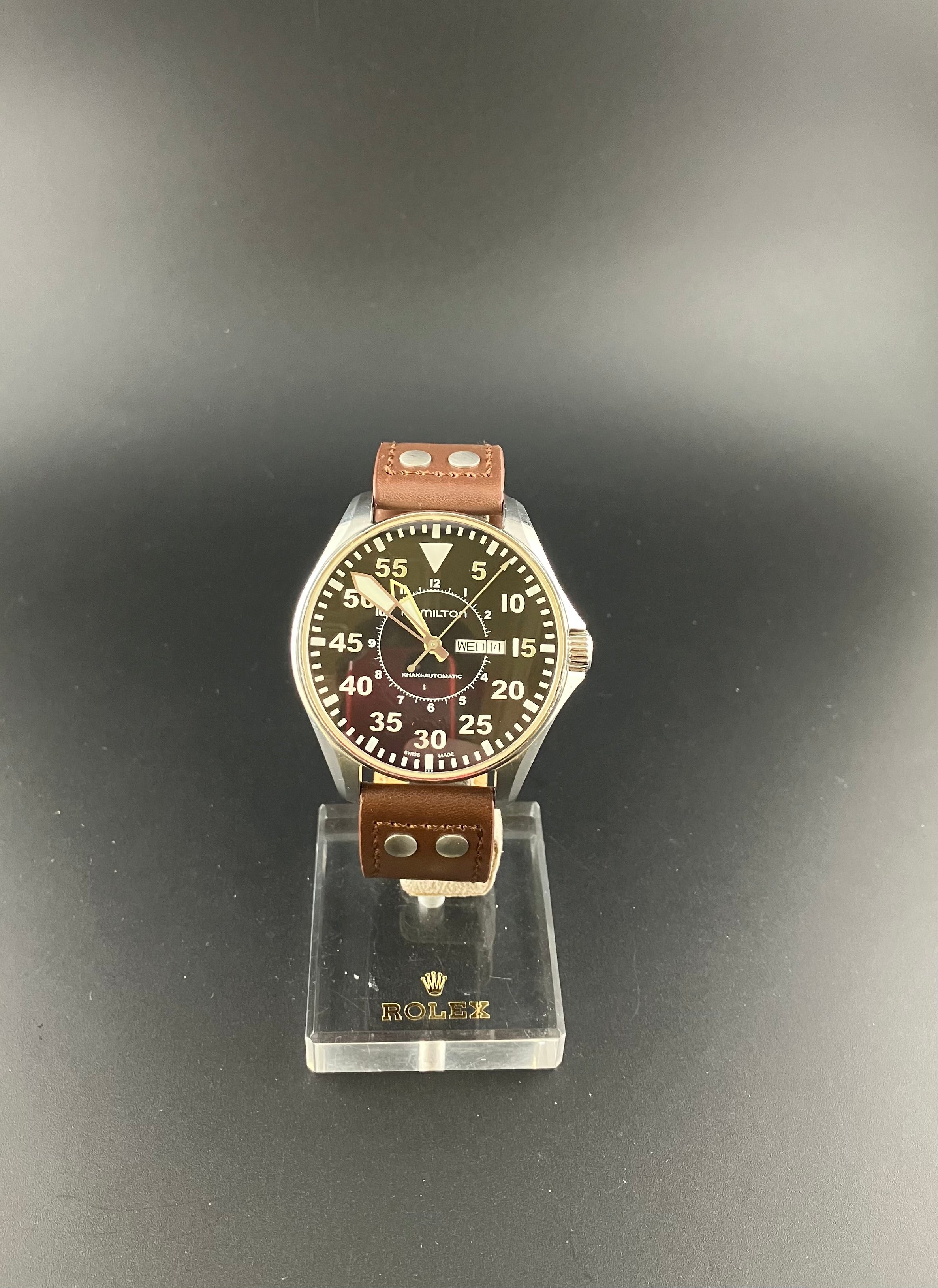 Hamilton Khaki Pilot Automatic Date Ref. H647150 Men's Watch Box Paper ...
