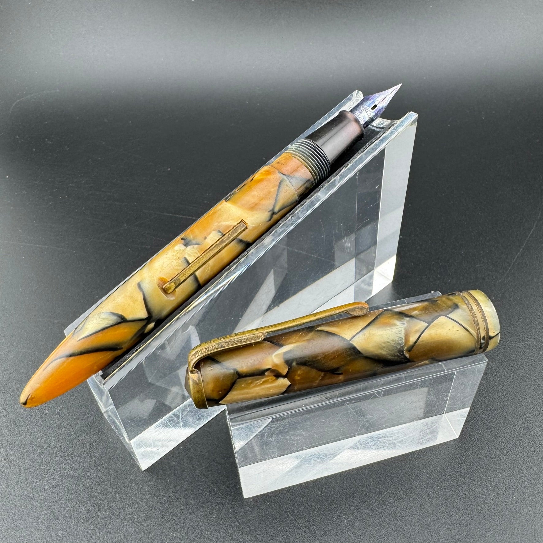 Newman Special Celluloid Lever Filler Fountain Pen Steel EF Nib Unrest ...